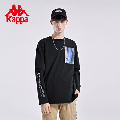 Kappa卡帕串标图案衫秋男运动卫衣休闲圆领上衣K0B52TC79