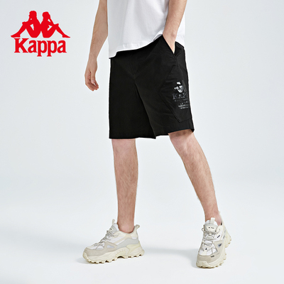 kappa卡帕足球系列夏男休闲梭织短裤印花篮球五分裤K0C32DY18D