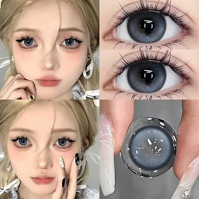 钟情自己美瞳年抛蓝色微混血融瞳新年开运三明治工艺隐形眼镜DTB