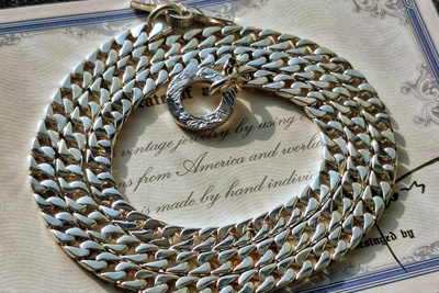 银币925银24k项链古巴链