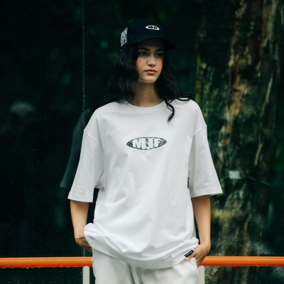 顽童MJFRESH RUN TPE系列字母印花纯棉短袖休闲百搭男女同款半袖