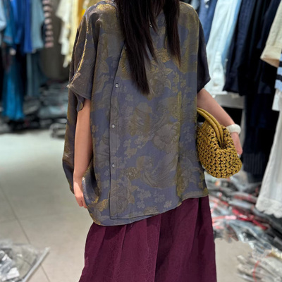 诺诺家级贵气经典立领斜襟宽松廓形剪裁百搭显瘦小衫YS406-G322