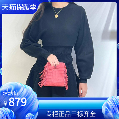 maSande连衣裙22灯笼袖羊毛连衣裙小黑裙短裙MFPRO02723