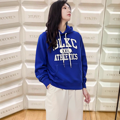 加绒修身棉休闲卫衣套头连帽