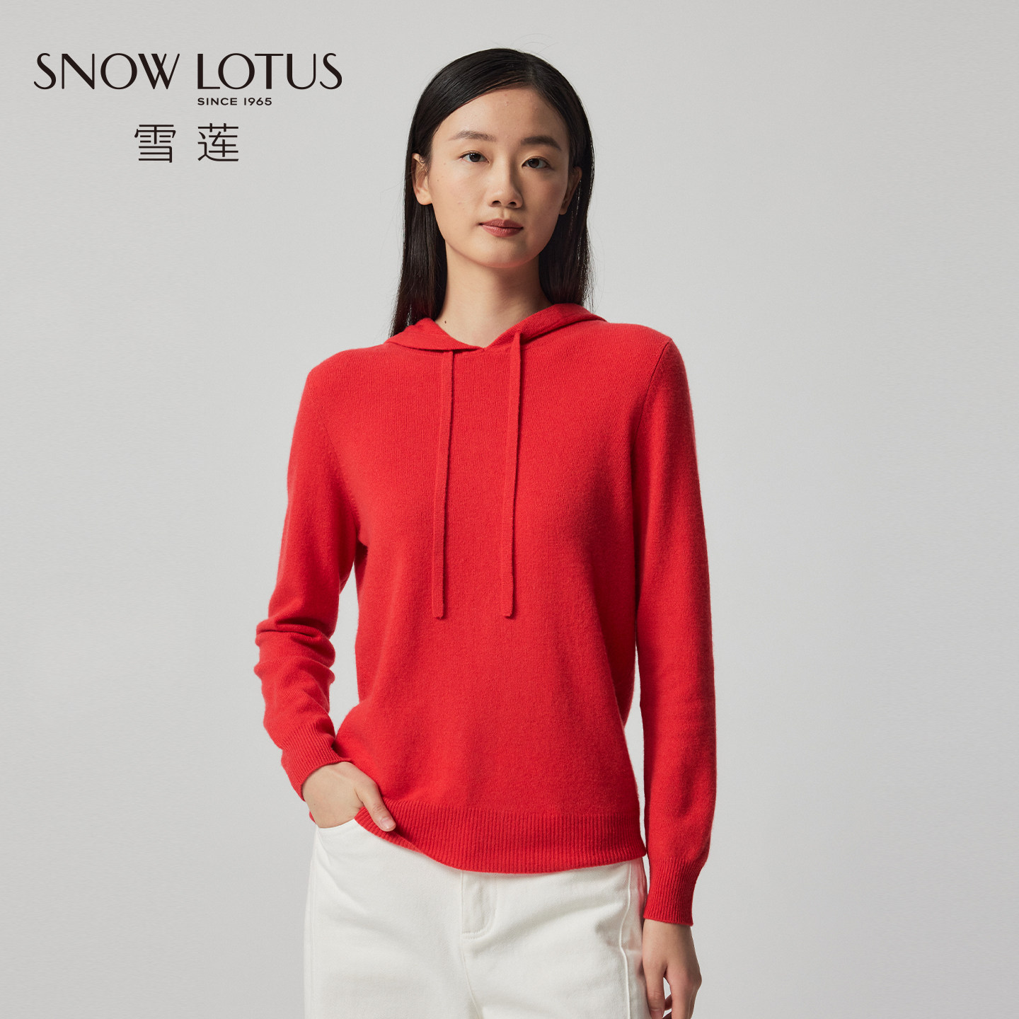 SNOW LOTUS SINCE 1965/雪莲100%羊绒帽领女套头衫
