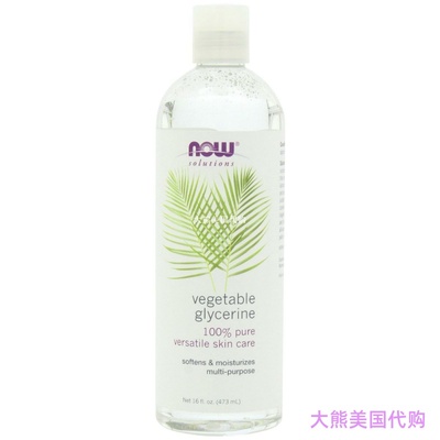 NOW Solutions Glycerine Vegetable, 16-Fluid Ounces 蔬菜甘油