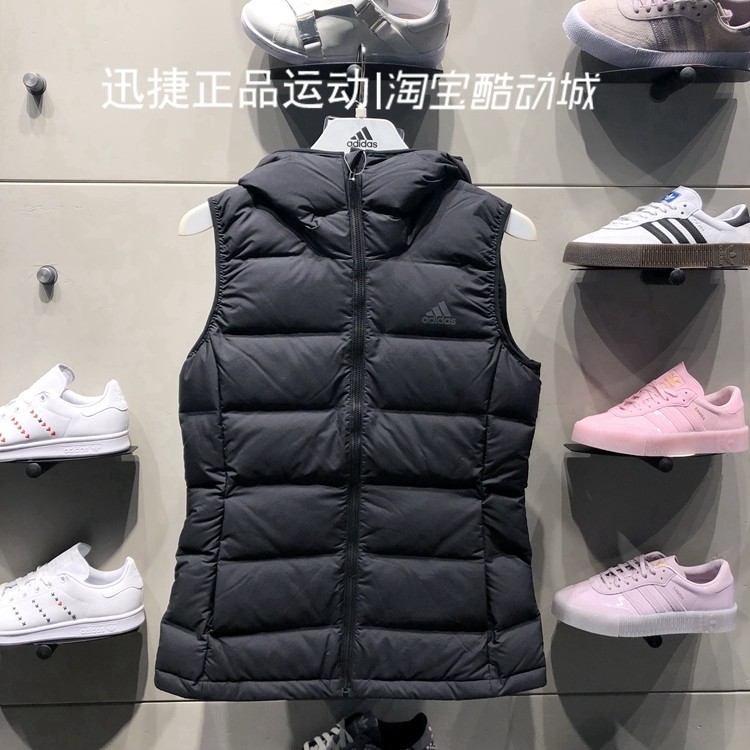 ADIDAS 2019 NEW WOMEN `S HOODED DOWN 자켓 조끼 어깨 어깨 다운 조끼 BQ1943-Freehip.co.kr