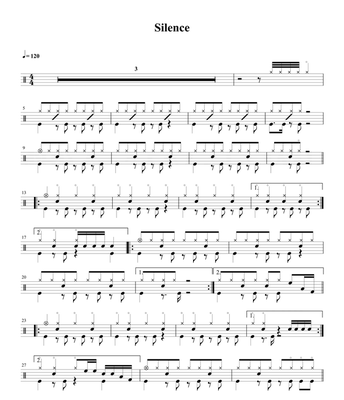 小熊饼干— Silence  无鼓伴奏 动态谱 爵士鼓歌曲 架子鼓