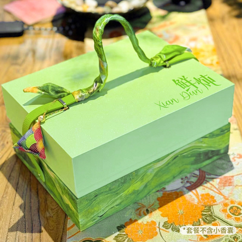 莫奈绿鲜炖即食燕窝绿色色礼品盒丝巾手提伴手礼现货