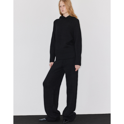 经典帽衫意大利纱线休闲毛衣