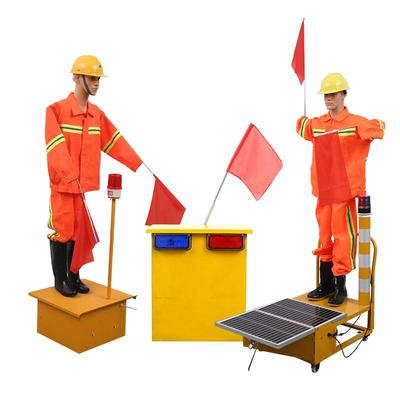 太阳能保通机器人接电式语音播报摇旗仿真保通员交通指挥假人模型