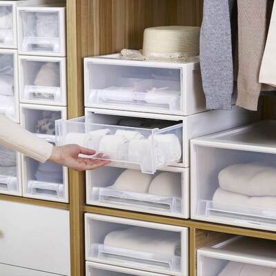 Drawer storage cabinet plastic wardrobe transparent