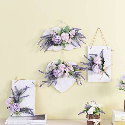 Ins wind hanging fake flower plants living room wall