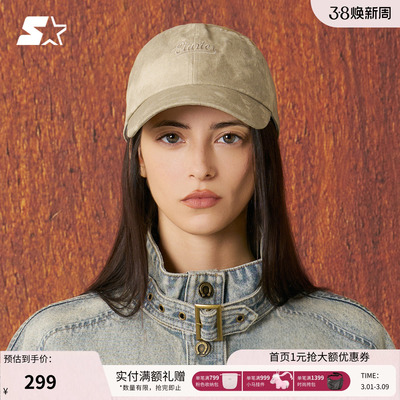 STARTER棒球帽2026春季新款男生休闲做旧浅卡其色鸭舌帽女生帽子