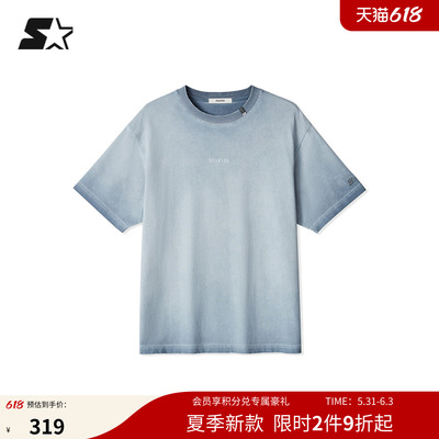 STARTER短袖T恤2026夏季新款渐变宽松复古简约字母刺绣休闲上衣
