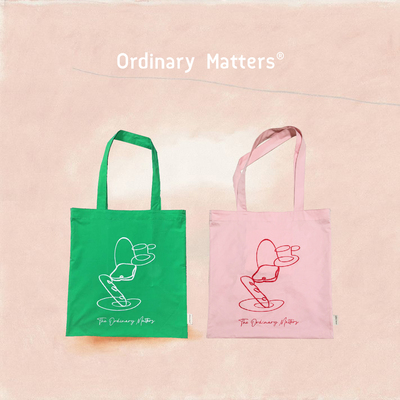 ummroom·OrdinaryMatters漂浮餐桌撞色插画春夏薄款单肩托特包