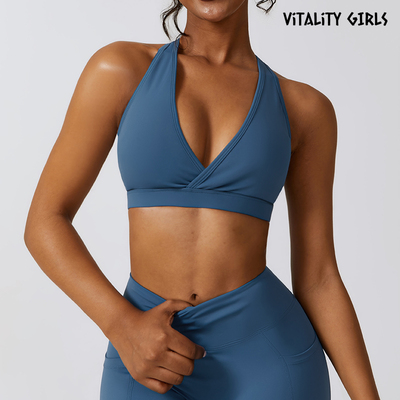 Vitality Girl欧美健身服瑜伽内衣前V工字背运动文胸美背聚拢缓震