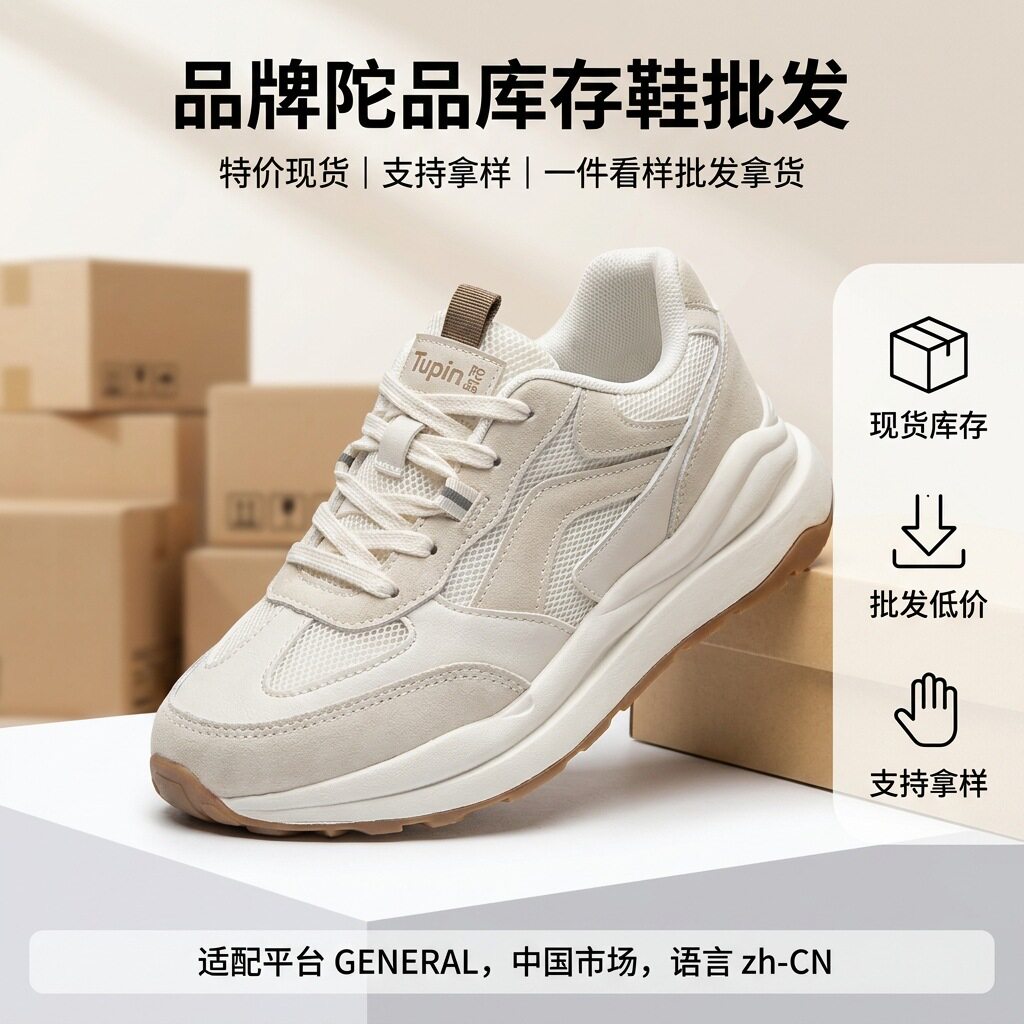 陀品库存女鞋厚底老爹鞋网面透气休闲鞋特价清仓百搭