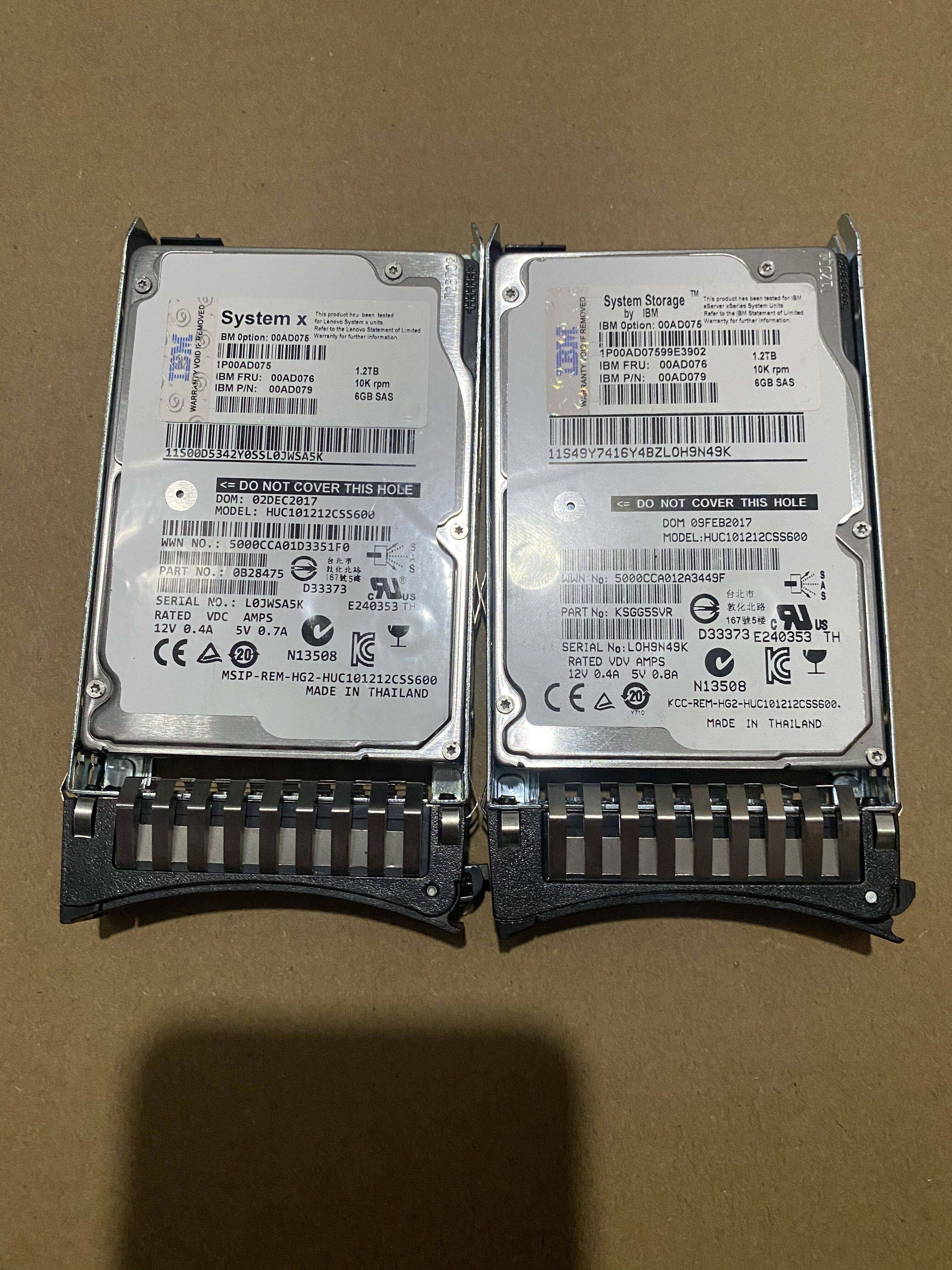 IBM 00AD075 00AD076 1.2TB 10K 6Gbps SAS 2.5 G2HS HDD_虎窝淘