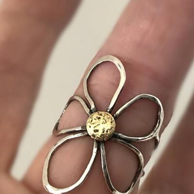 仙莉丝波西米亚花朵戒指开口y2k