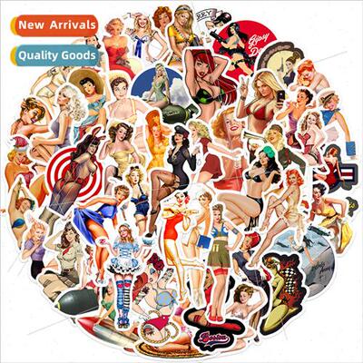 50pcs of WWII girl image graffiti stickers DIY decorative lu