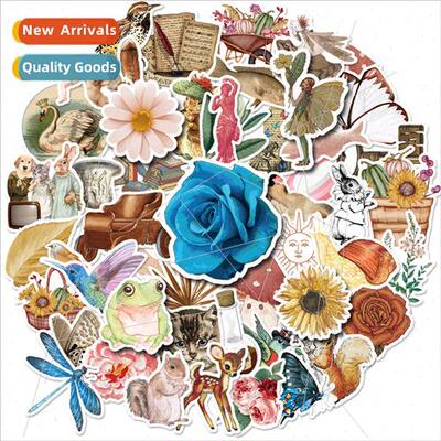 50 pcs of retro handbook stickers nostalgic retro handbook s