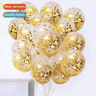 Transparent confetti balloon 12 inch colorful aluminum sequi