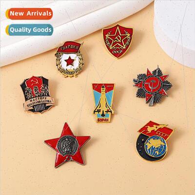 Pentagram creative medallion brooch clothing accessories met