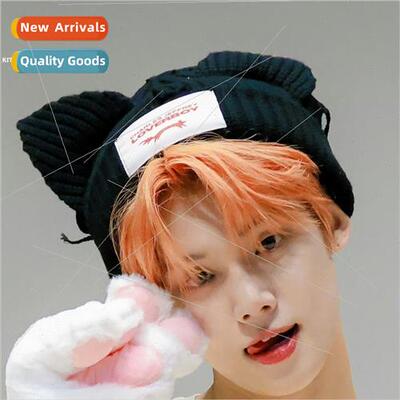 TXT Cui Ranjun Rabbit Ears Knitted Woolen Hat Japan and Kore