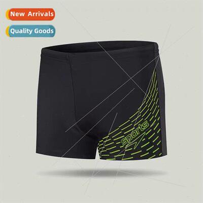 Summer new swim trunks flat corner simple nylon swimming tru