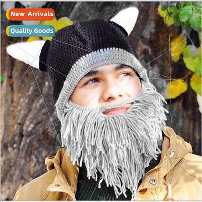 Adult Woolen Hat Handmade Woolen Hat Mask Hat Adult Funny Kn