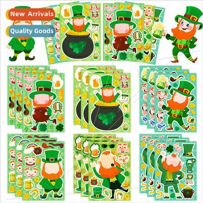 6pcs/pack St. Patricks Puzzle Stickers Parent-Child Interact