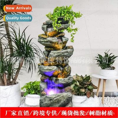 Large floor to ceiling rockery water fountain living room wa