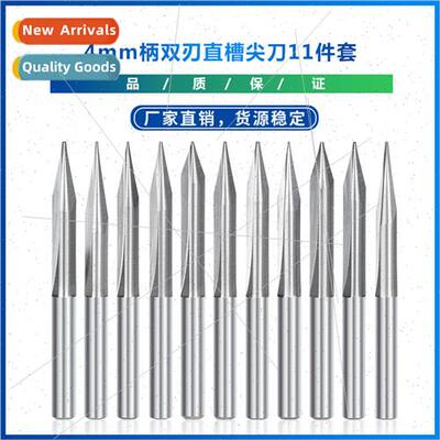 New 2 flute engraving drill 11pcs 4mm shank carbide end mill