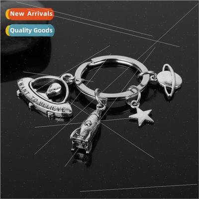 New 适用eign newcomer spaceship pentagram alloy jewelry keyc