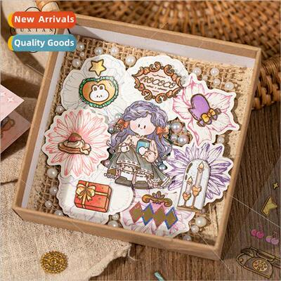 Ago retro wear hot stamping pet stickers cute cartoon girl D