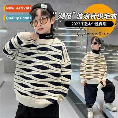 Boys sweater fall and winter  2023 new childrens winter knit