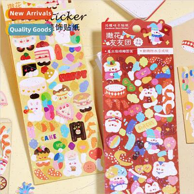 Flash Film Synthetic Paper Stickers Scattered Flowers Friend