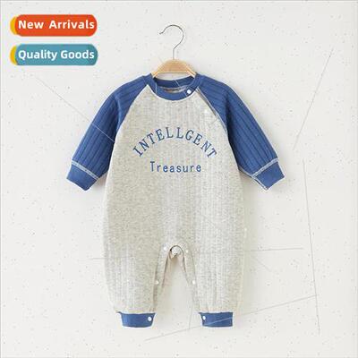 Clip cotton onesie baby fall and winter newborn baby pajamas