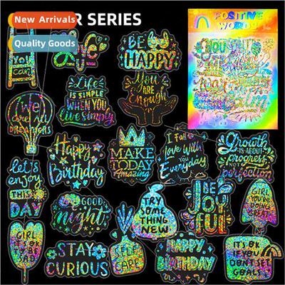 50 lver Text Decoration Laser Stickers INS Style Healing Ins