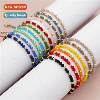 mple design light luxury  bracelet copper beads rainbow crys