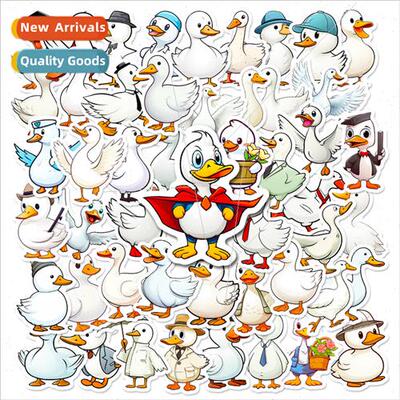 50 pcs of big white goose stickers cartoon cute duckling sti