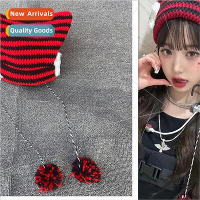 Cui Ranjun IVE Jang Won-young cat ears hanging ball hat fall