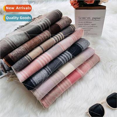Fresh sweet lines plaid scarf fashion classic versatile faux