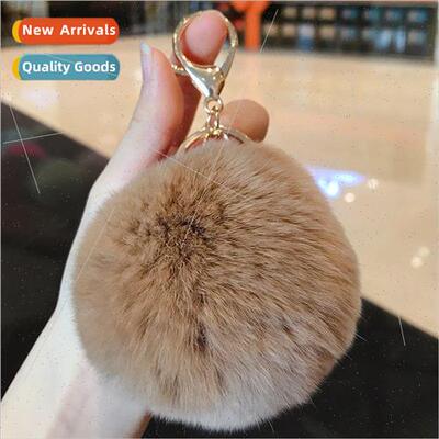 Korea soft otter rabbit fur ball keychain female creative nd