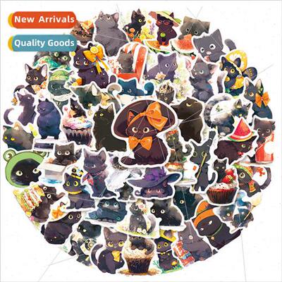 50 cartoon black cat personalized luggage laptop phone case