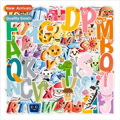 52 English letters enlightenment stickers water cup notebook