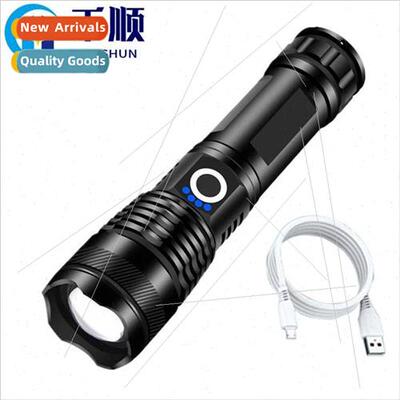 New P50 flashlight aluminum alloy telescopic zoom USB rechar
