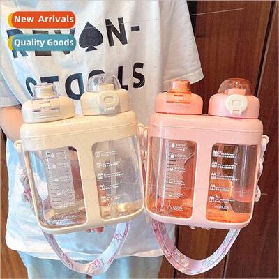 Summer large-capacity water cup double drinking compartment