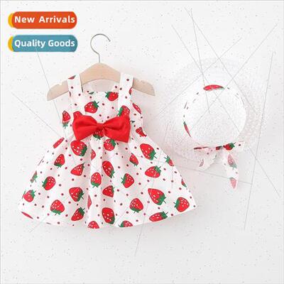 Girls summer new halter dress little girl baby girl cute str